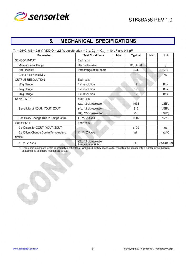 STK8BA58 datasheet page 6