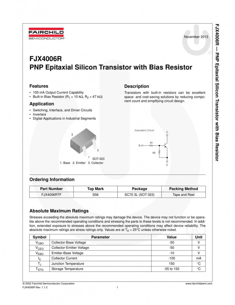 FJX4006RTF datasheet page 2