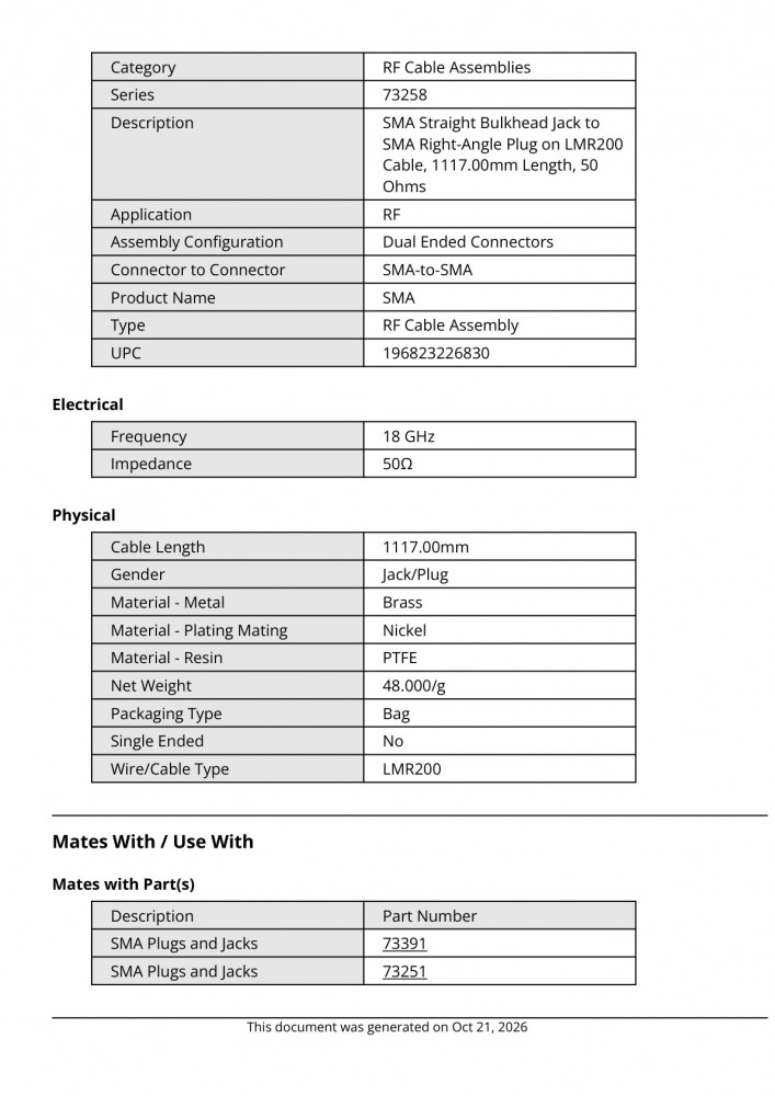 Product document image 2 for Molex 732305700
