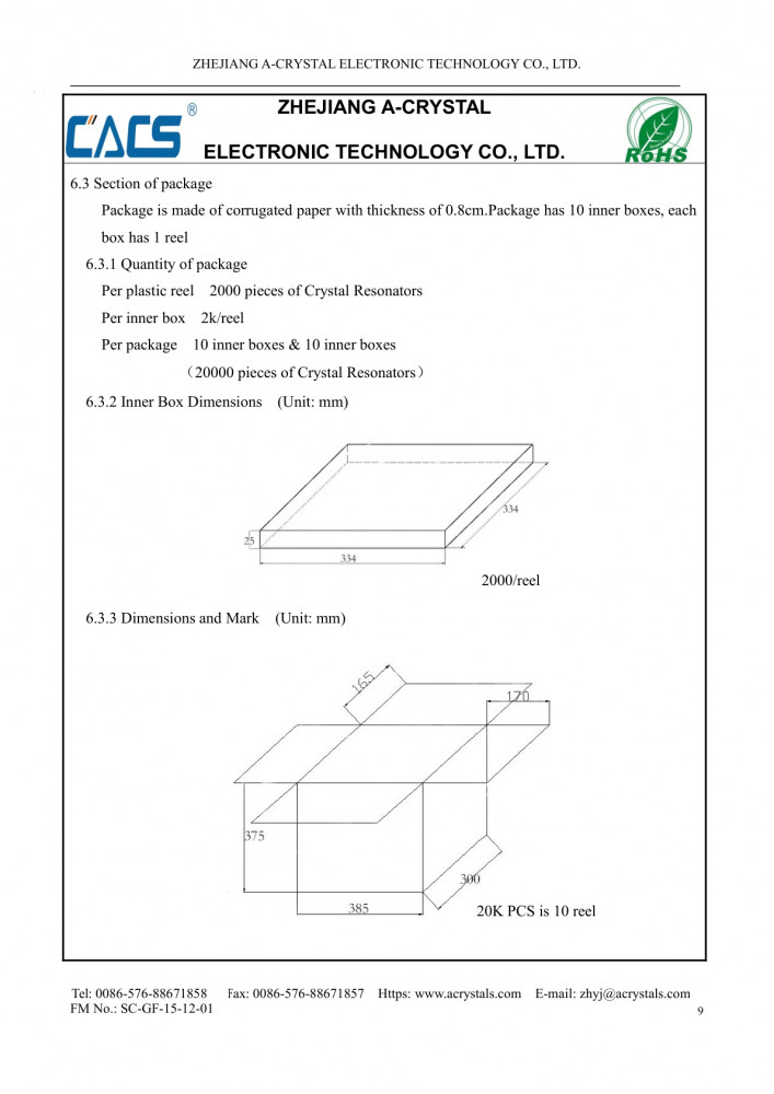 PMX405-LF specification document page 9