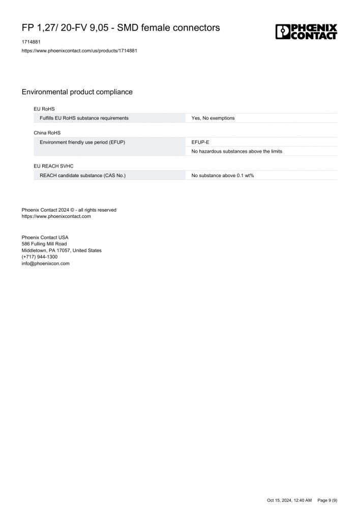 Phoenix Contact 1714881 product documentation page 9