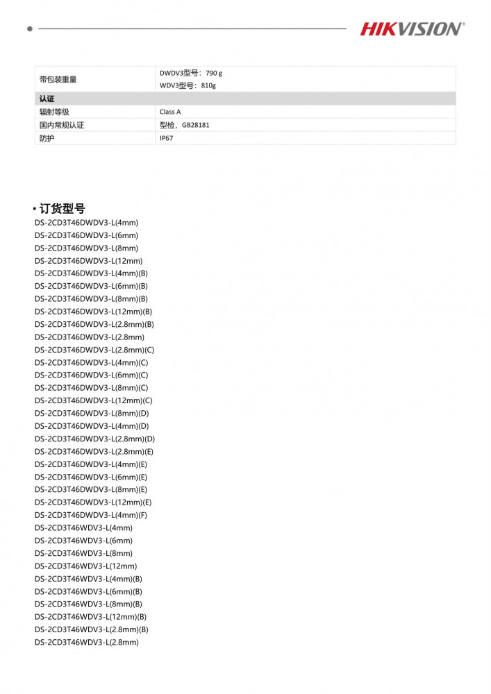 DS-2CD3T46(D)WDV3-L datasheet page 4