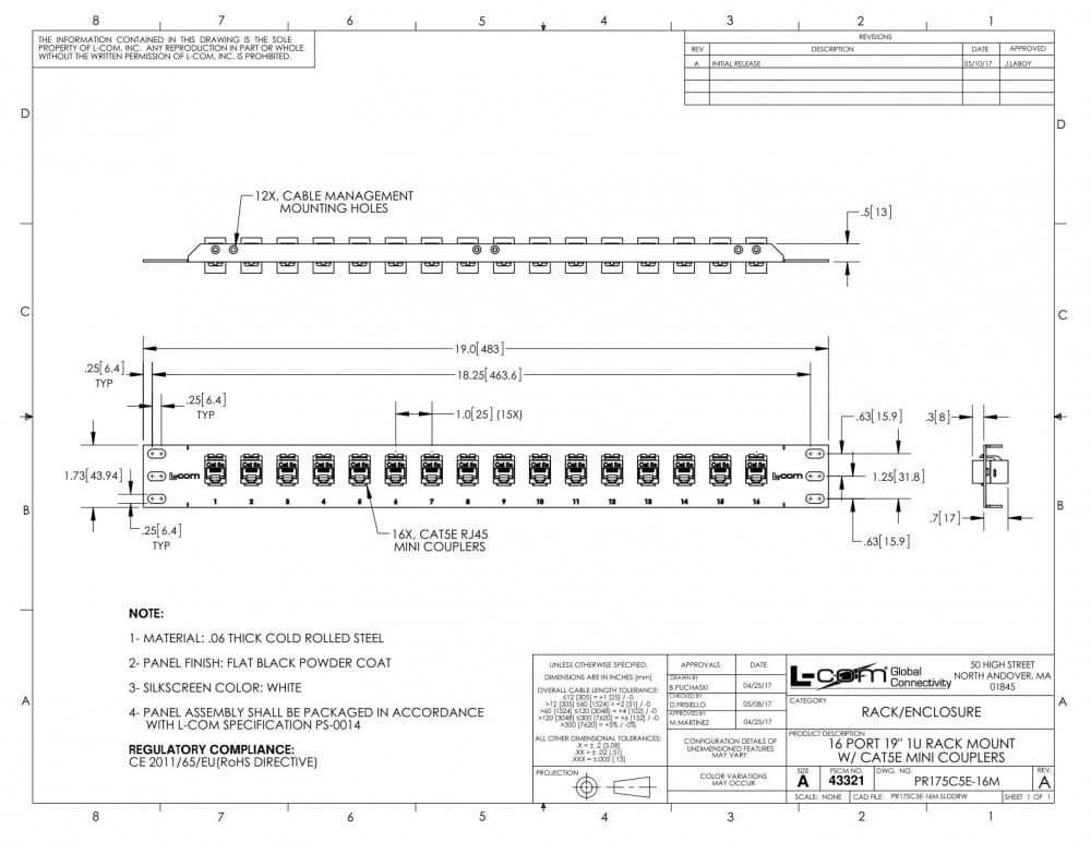 PR175C5E-16M technical document page