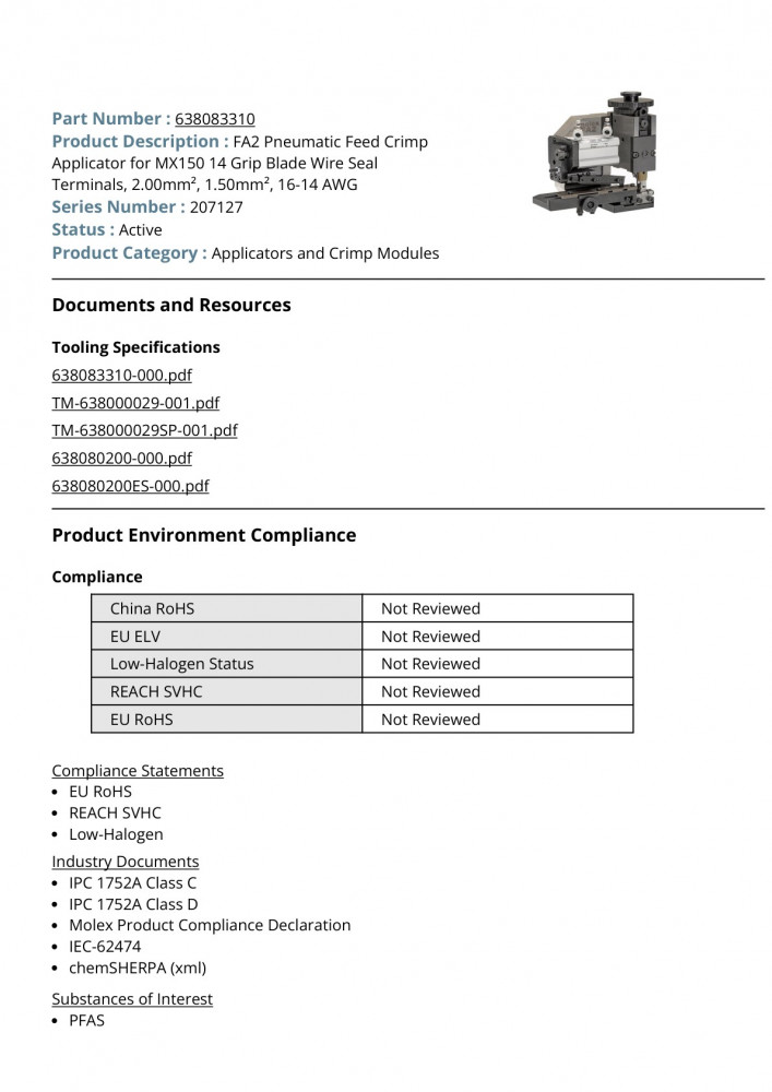 Technical document image 1 for MOLEX 638083310