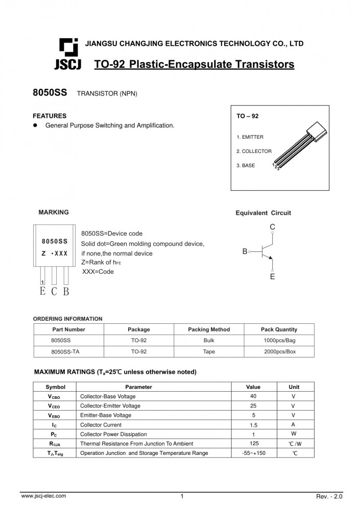 8050SS-TA datasheet page 1
