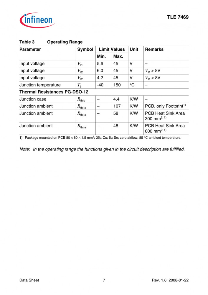 TLE7469GV52 datasheet page 7