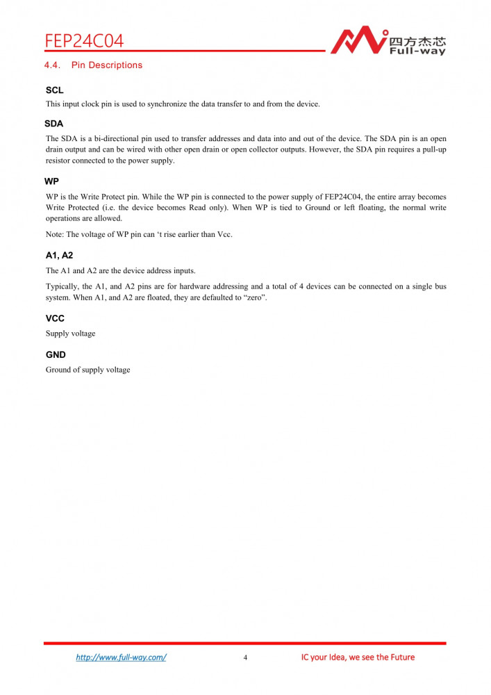 FEP24C04 datasheet page 4