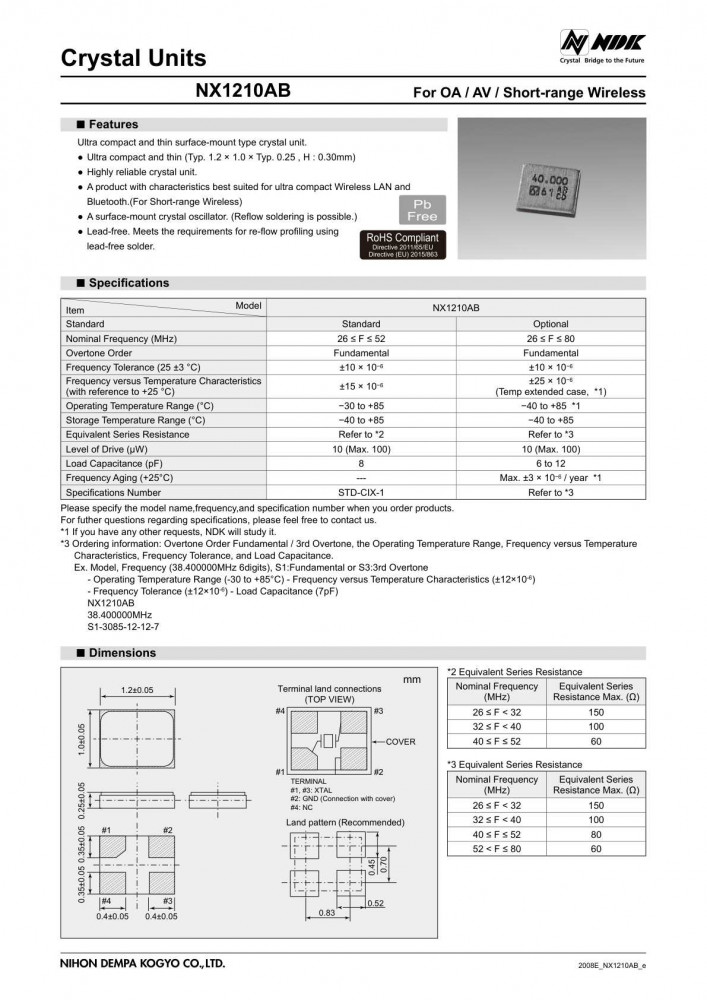 NDK STD-CIX-1-48M technical document page