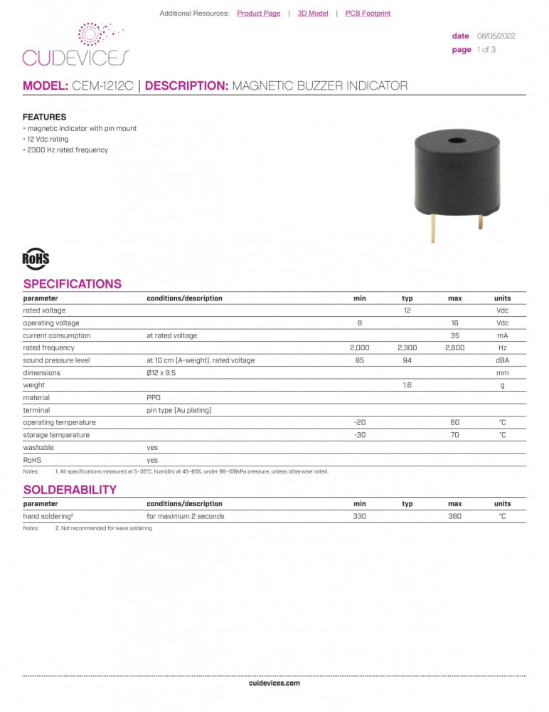 CEM-1212C datasheet page 1