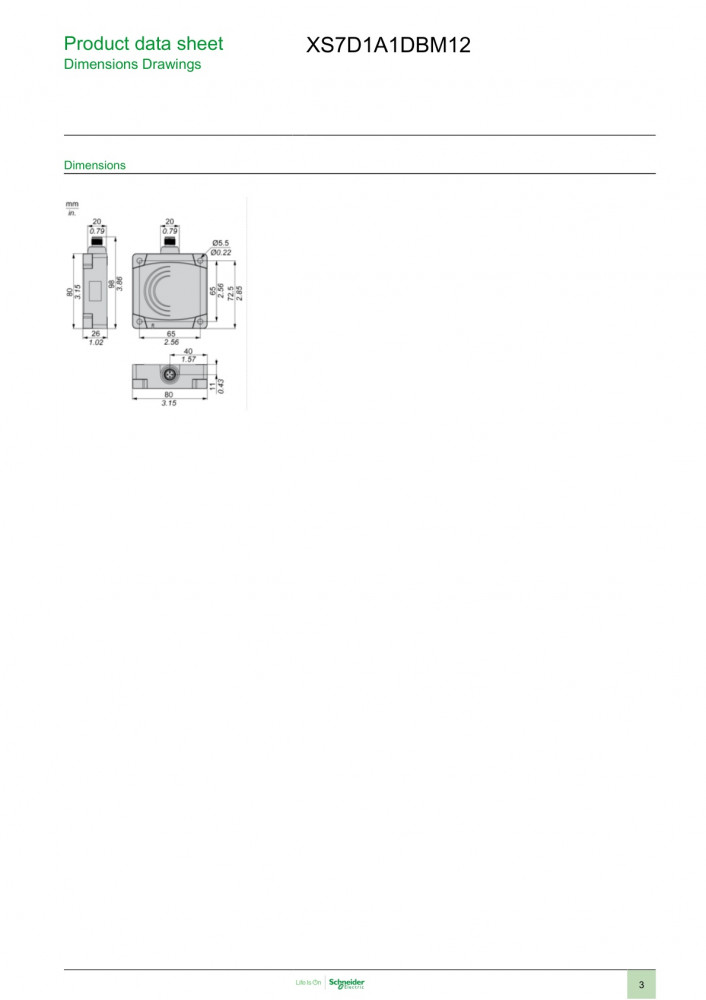 XS7D1A1DBM12 technical document page 3