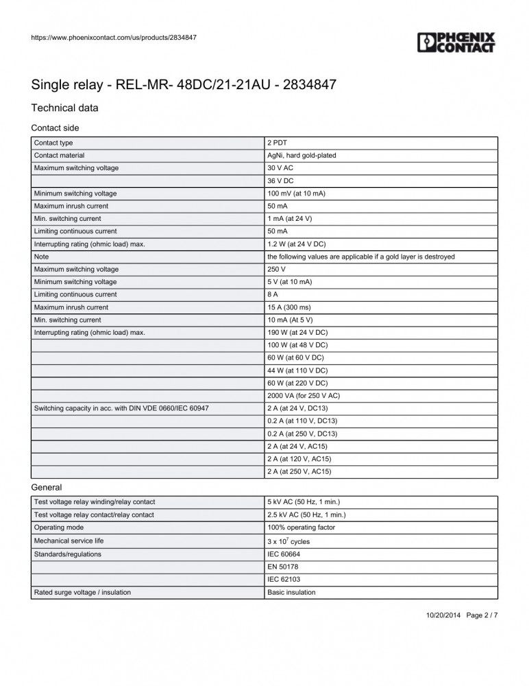 Phoenix Contact 2834847 product document page 2