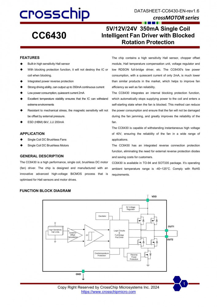 CC6430SS datasheet page 1