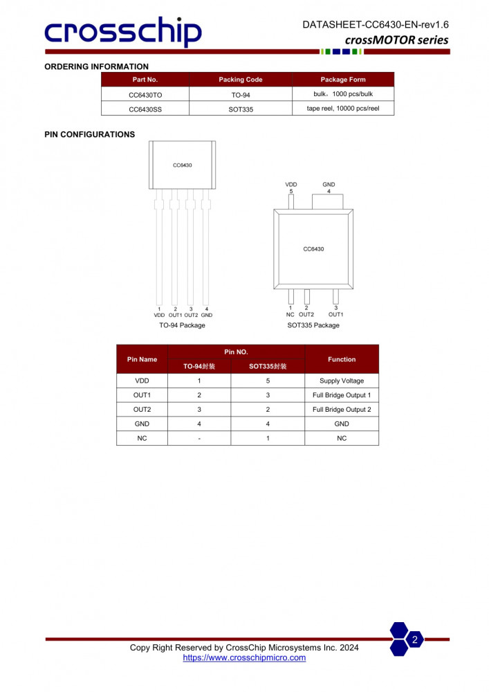 CC6430SS datasheet page 2