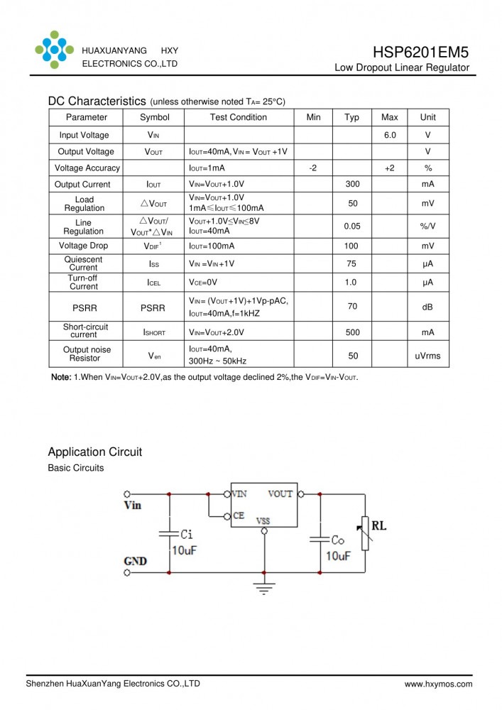 HSP6201EM5 datasheet page 3