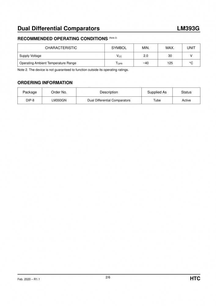 LM393GN datasheet page 2