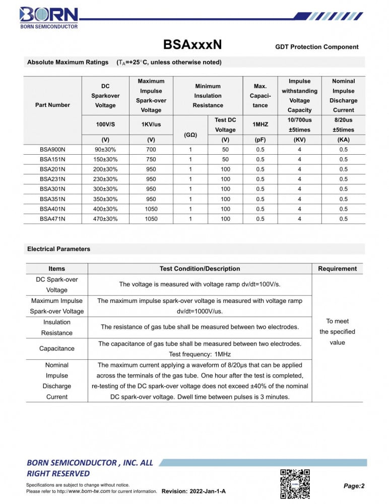 BSA900N datasheet page 2