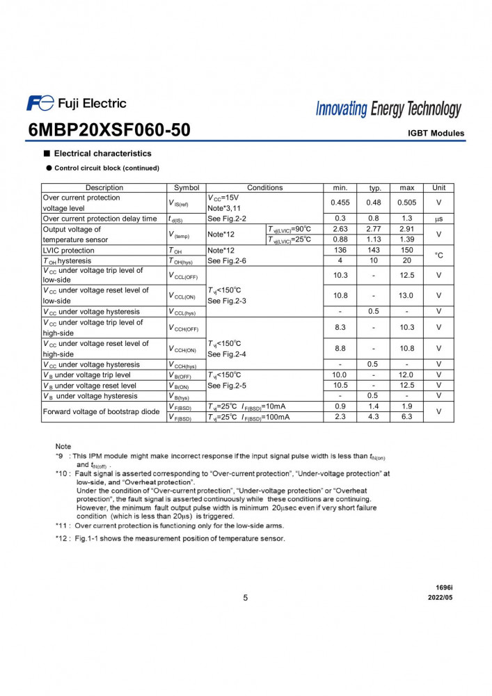 6MBP20XSF060-50 datasheet page 5