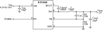 RT8287 - 3A, 21V 500kHz Synchronous Step-Down Converter