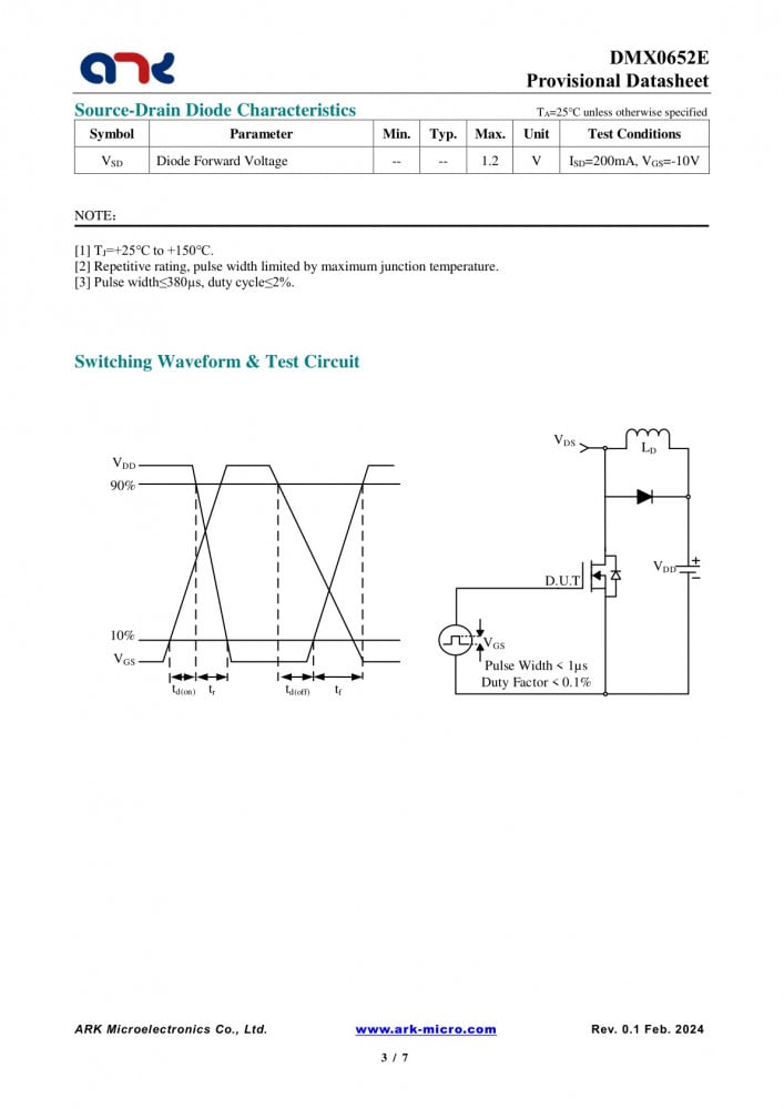 DMX0652E datasheet page 3
