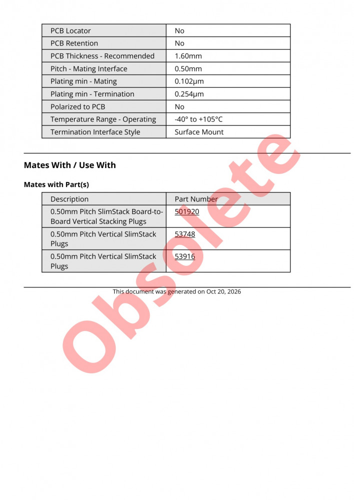 Technical document image 3 for MOLEX 541670208