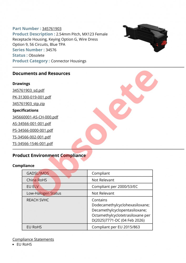 MOLEX 345761903 technical document image 1