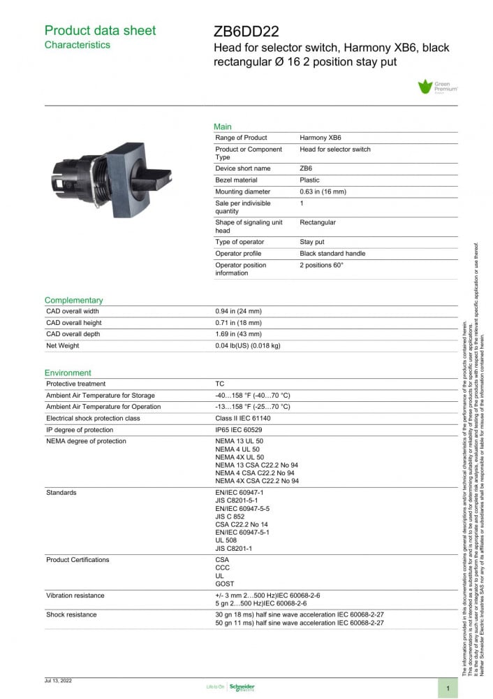 ZB6DD22 technical document page 1