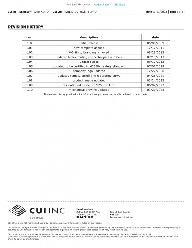 VF-S250-12A-CF datasheet page 5