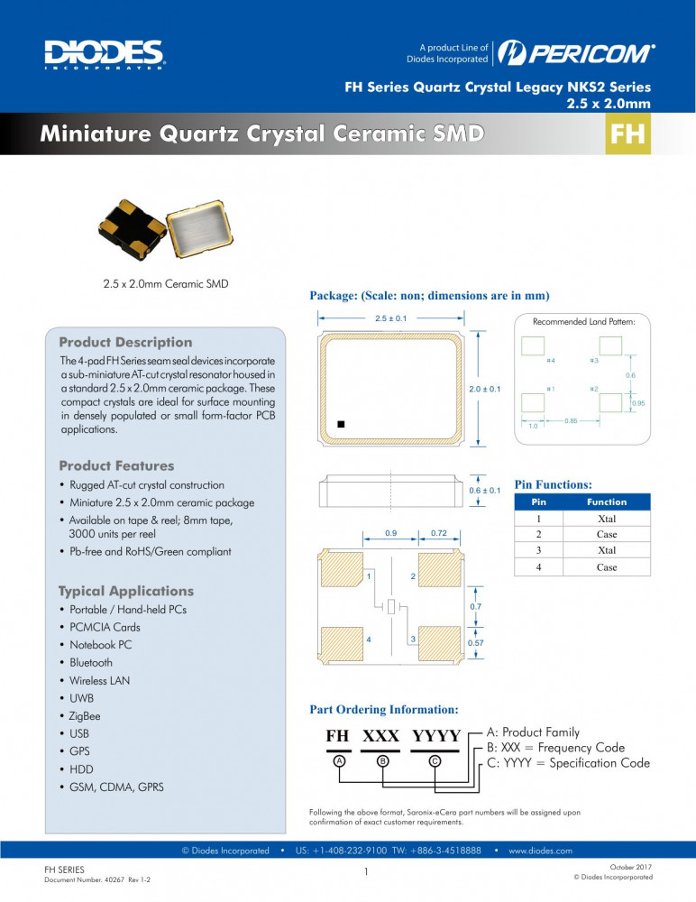 FH1600015 technical document page 1
