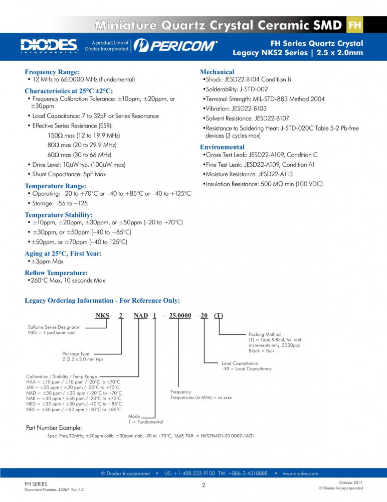 FH1600015 technical document page 2