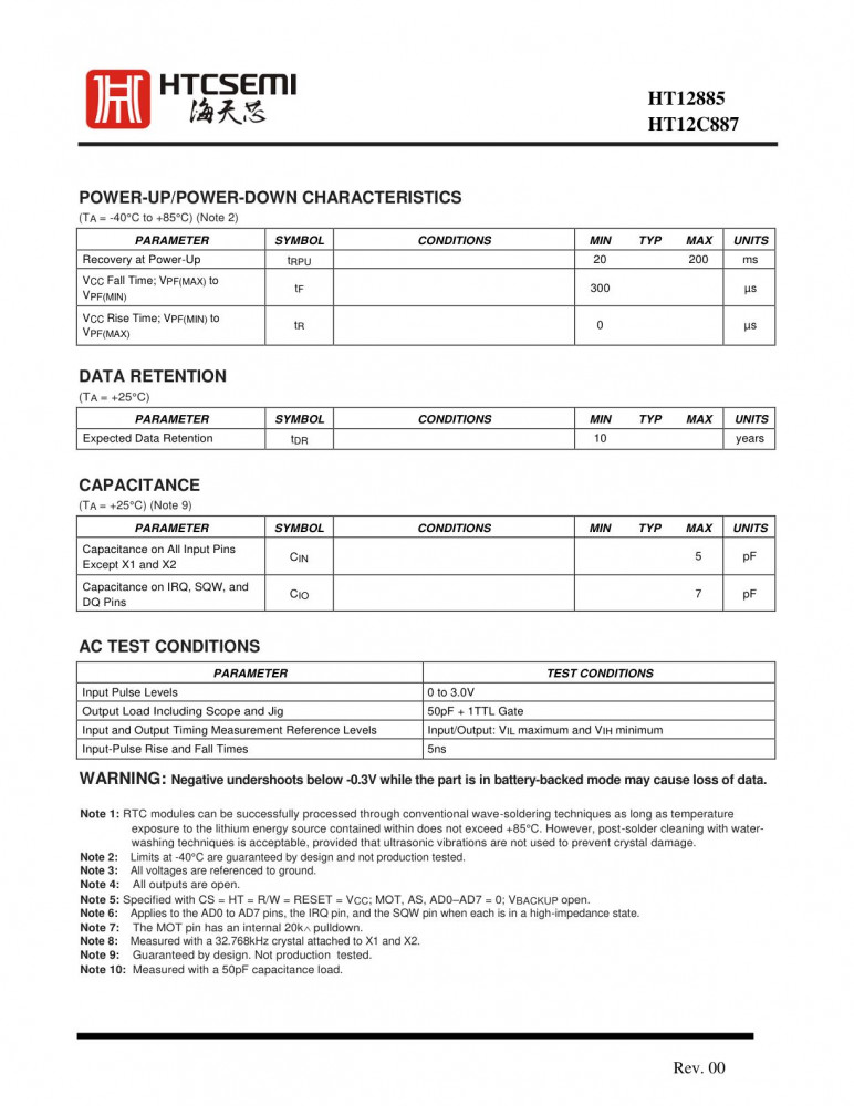 HT12885ARWZ technical document page 6