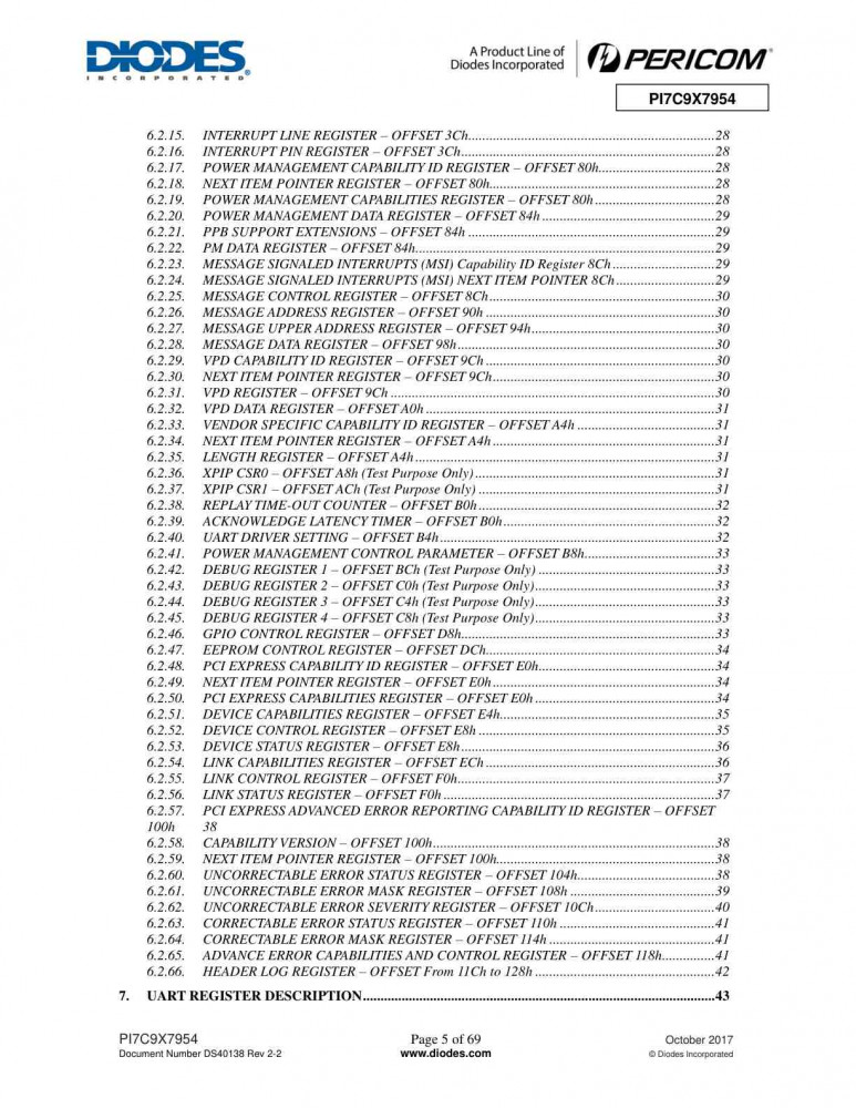 PI7C9X7954 datasheet page 5