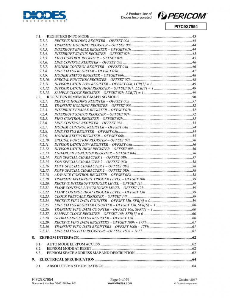 PI7C9X7954 datasheet page 6