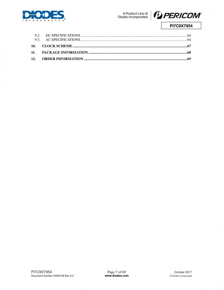 PI7C9X7954 datasheet page 7