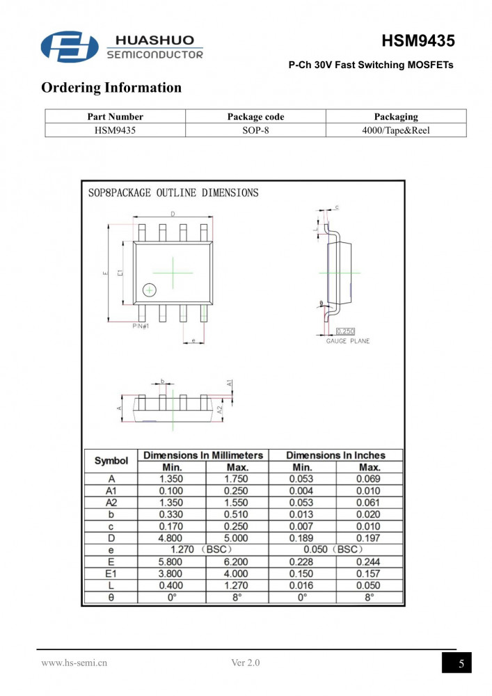 HSM9435 datasheet page 5