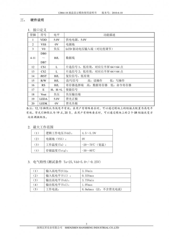 HS12864-18-BU datasheet page 3
