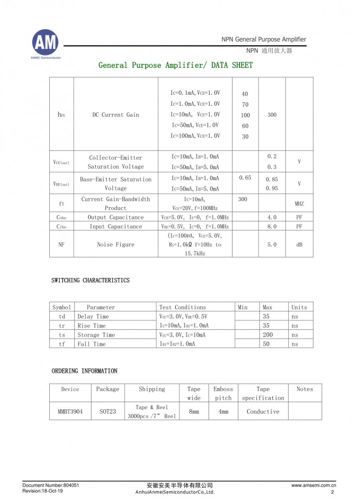 MMBT3904 datasheet page 2