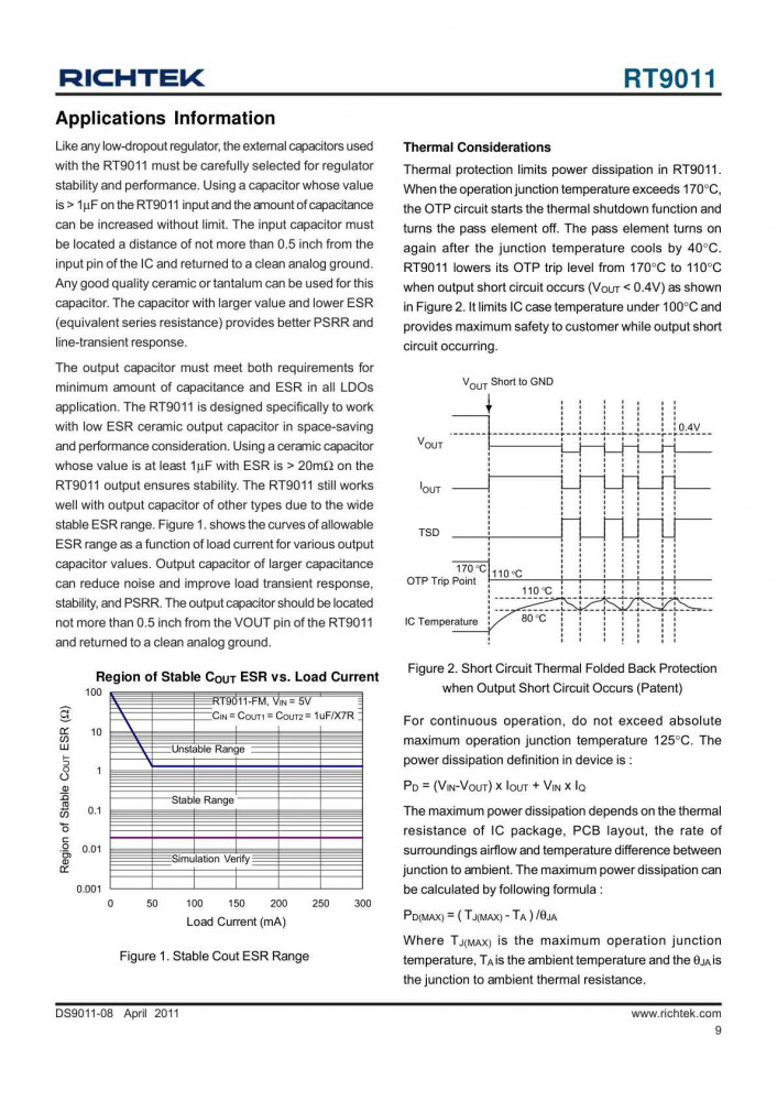 RT9011 datasheet page 9