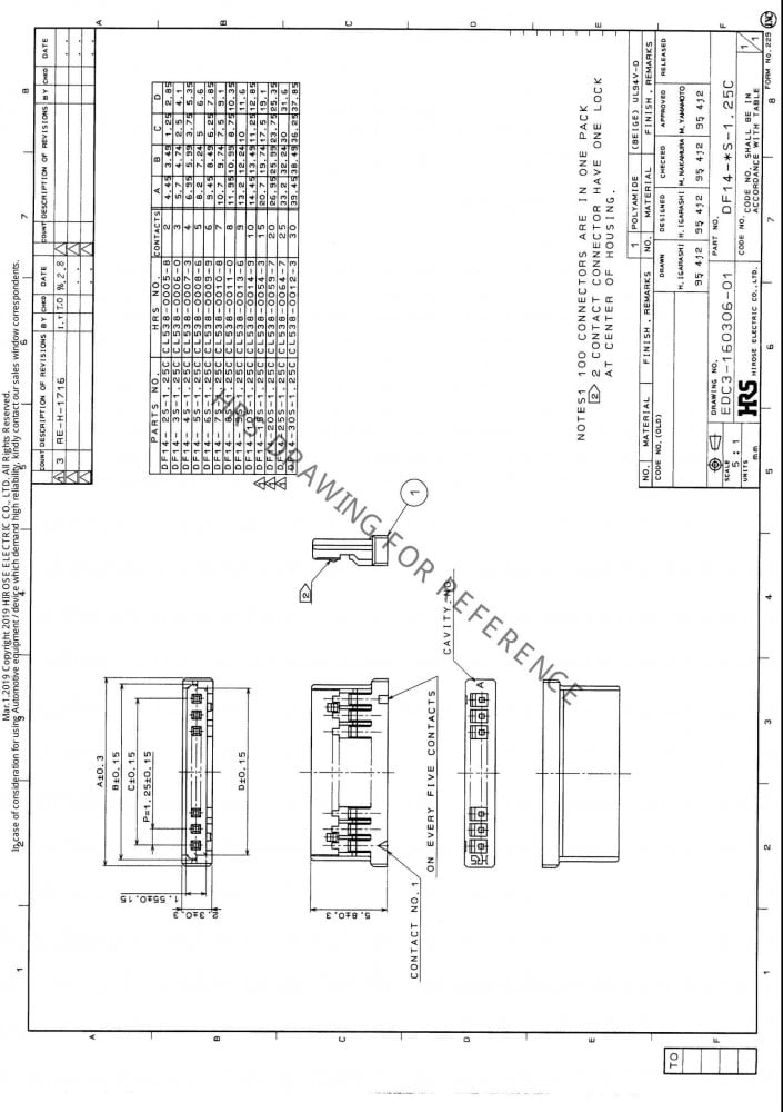 HRS DF14-4S-1.25C technical document preview