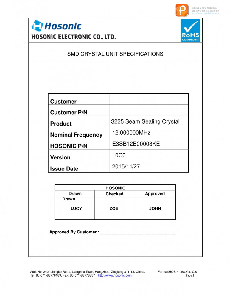 E3SB12E00003KE datasheet page 1