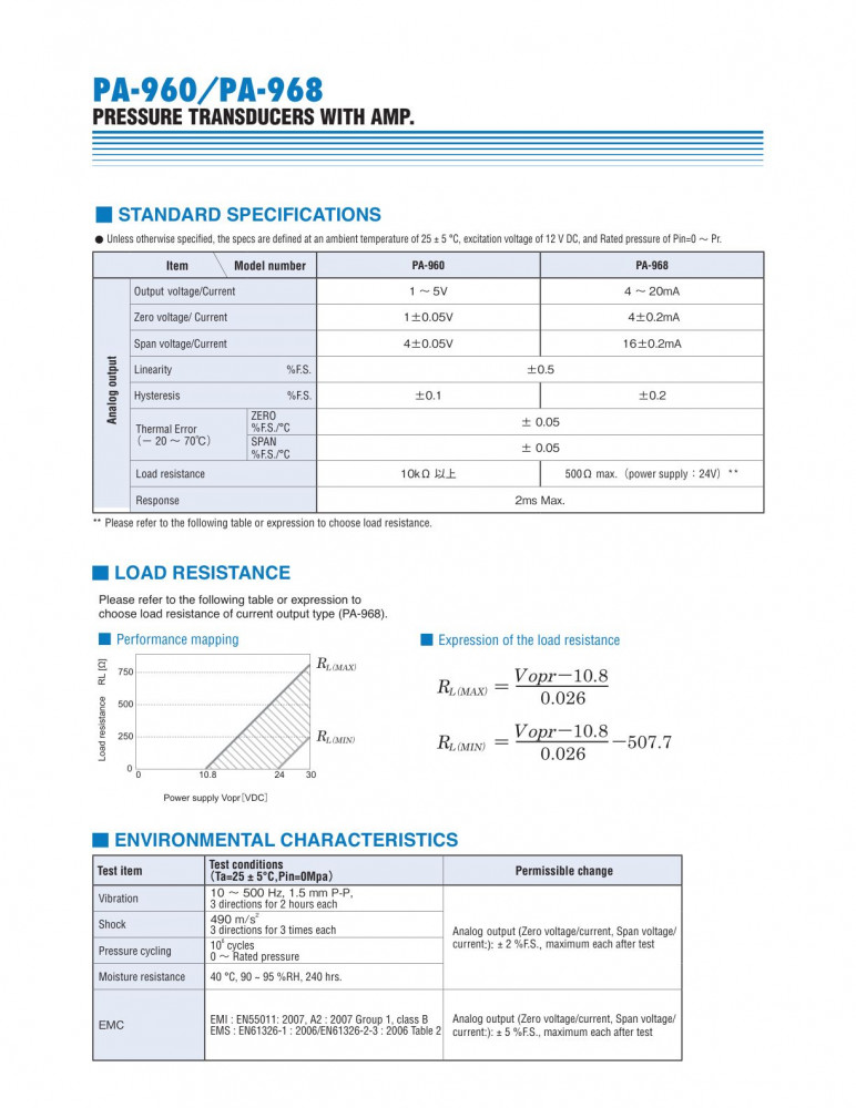 Nidec PA-960/PA-968 datasheet page 3
