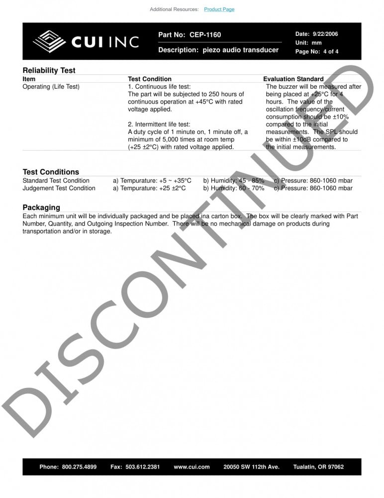 CEP-1160 datasheet page 4