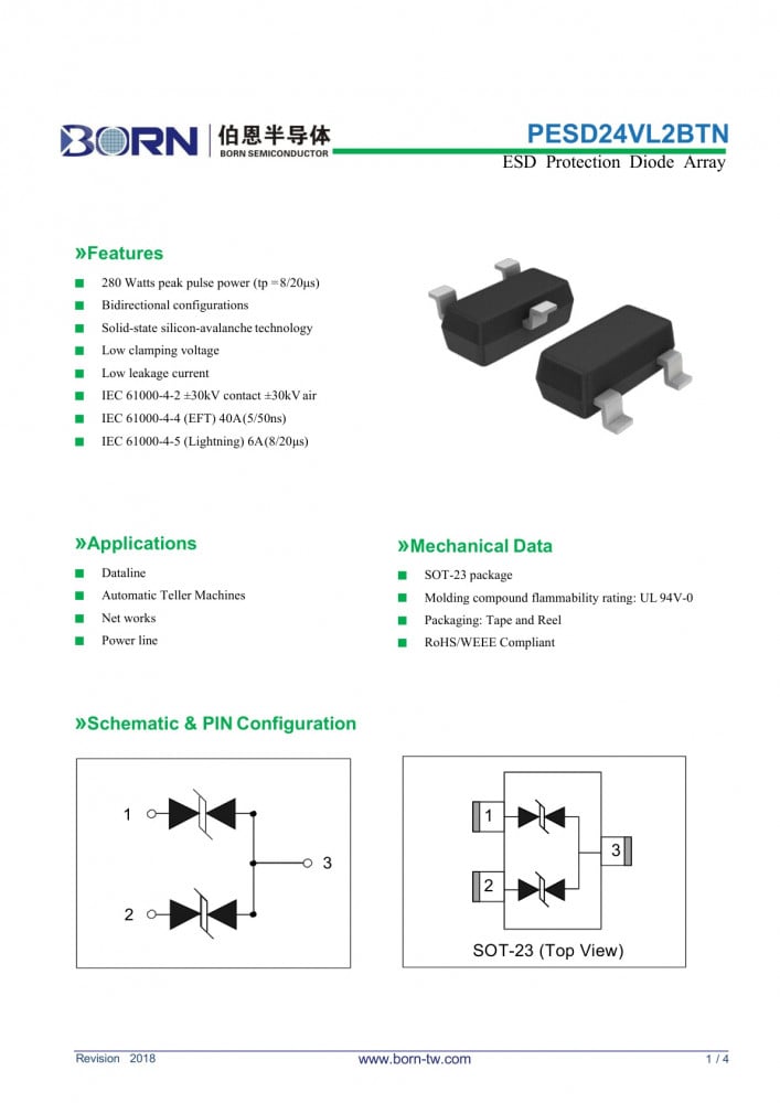 PESD24VL2BTN datasheet page 1