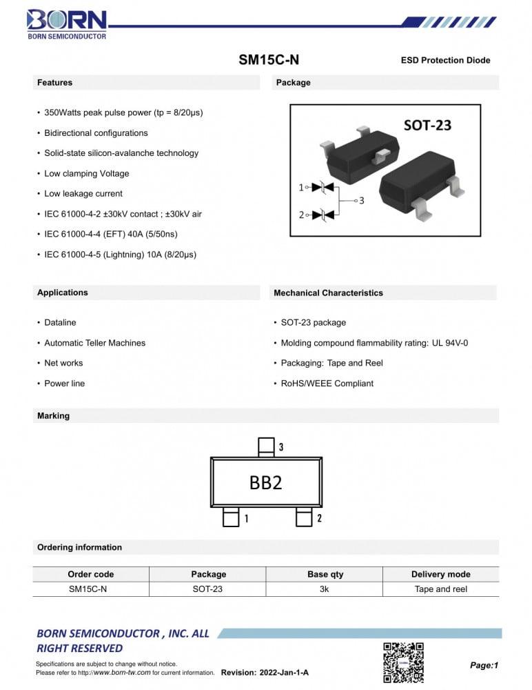 SM15C-N datasheet page 1