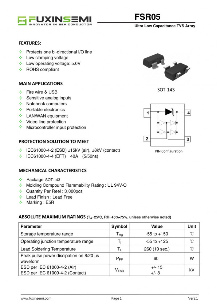 FSR05 datasheet page 1
