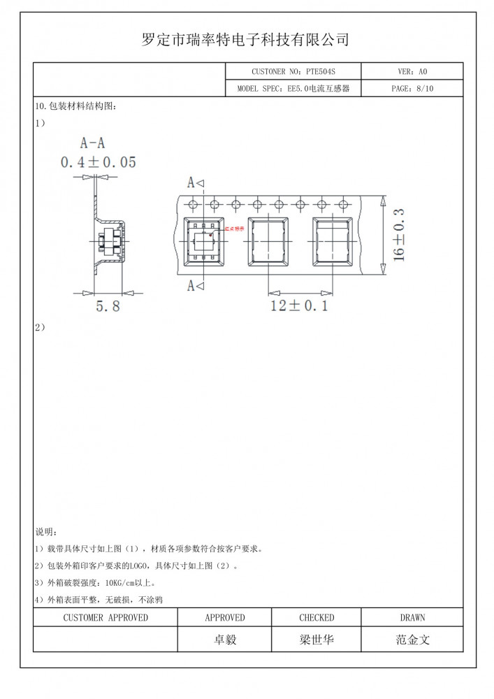 PTE504S specification page 7