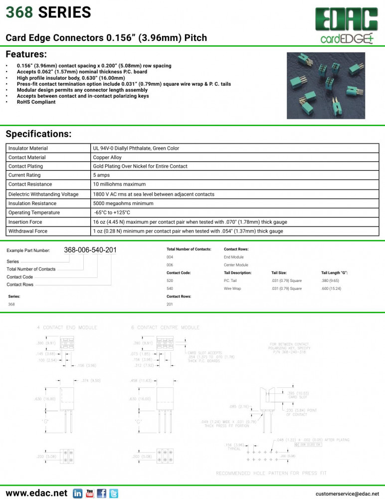 EDAC 368-006-520-201 technical drawing