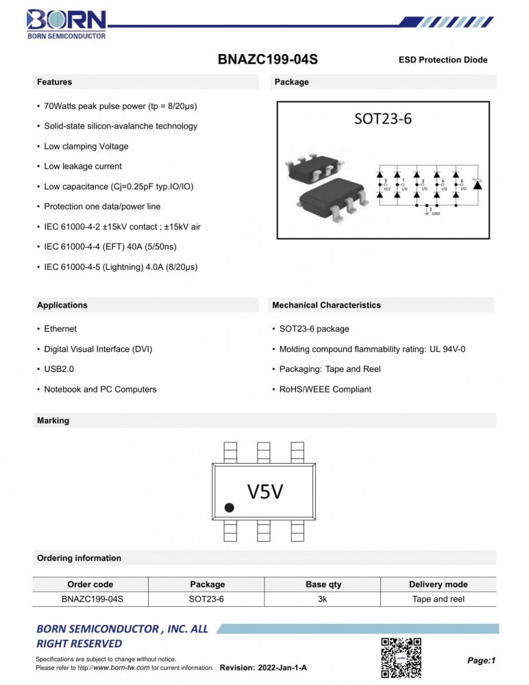 BNAZC199-04S datasheet page 1