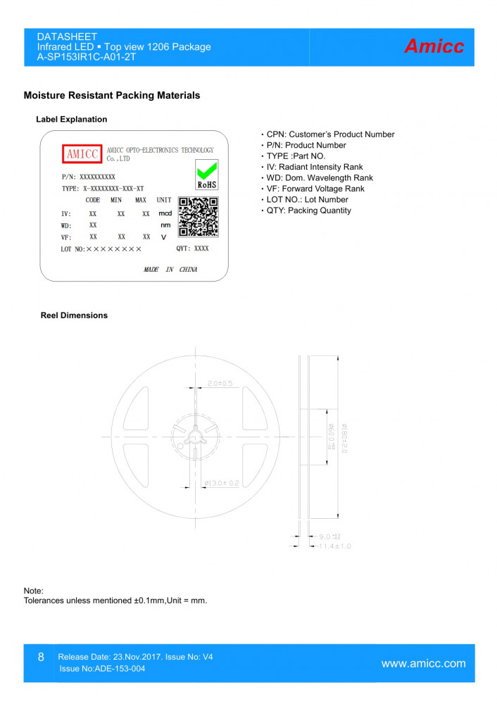 A-SP153IR1C-A01-2T datasheet page 8