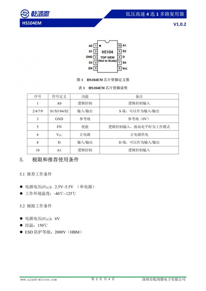 HS104EM datasheet page 2