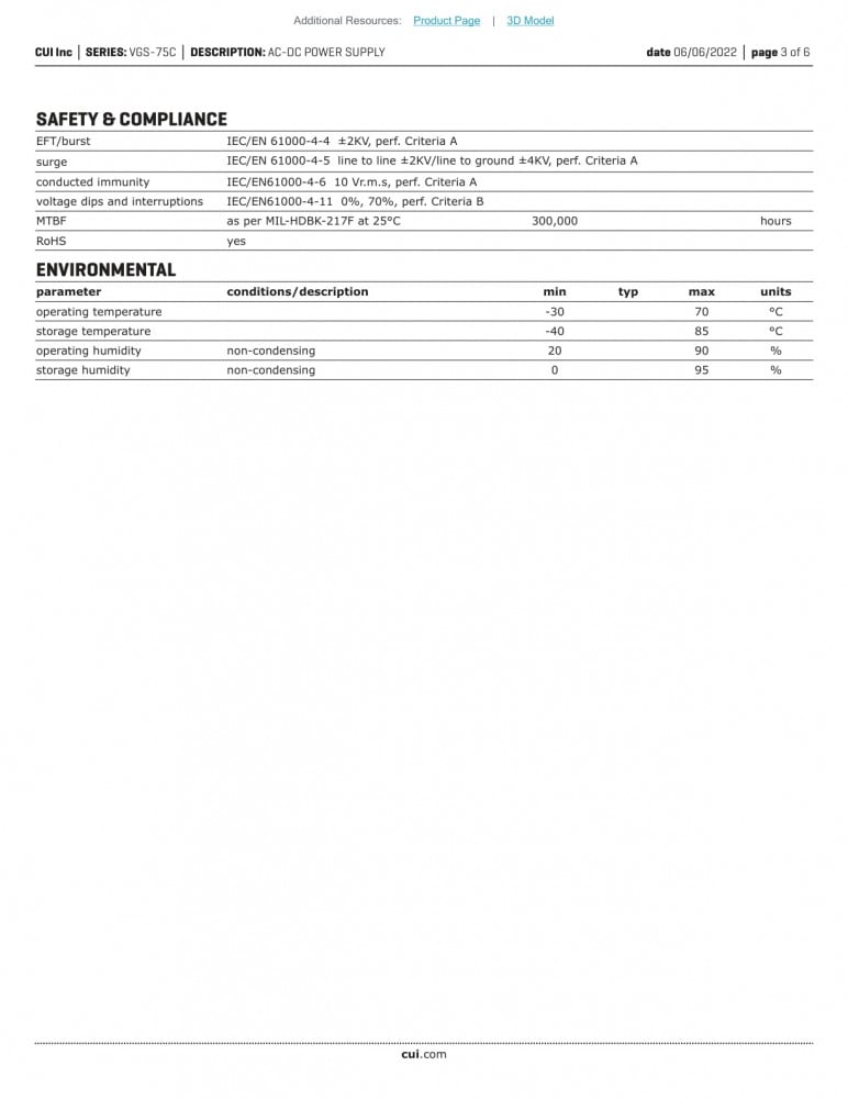 VGS-75C-12 datasheet page 3
